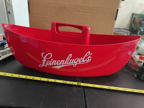 Leinenkugel's Red Plastic Canoe Boat Beer Caddy Tote Ice Bucket Party ...