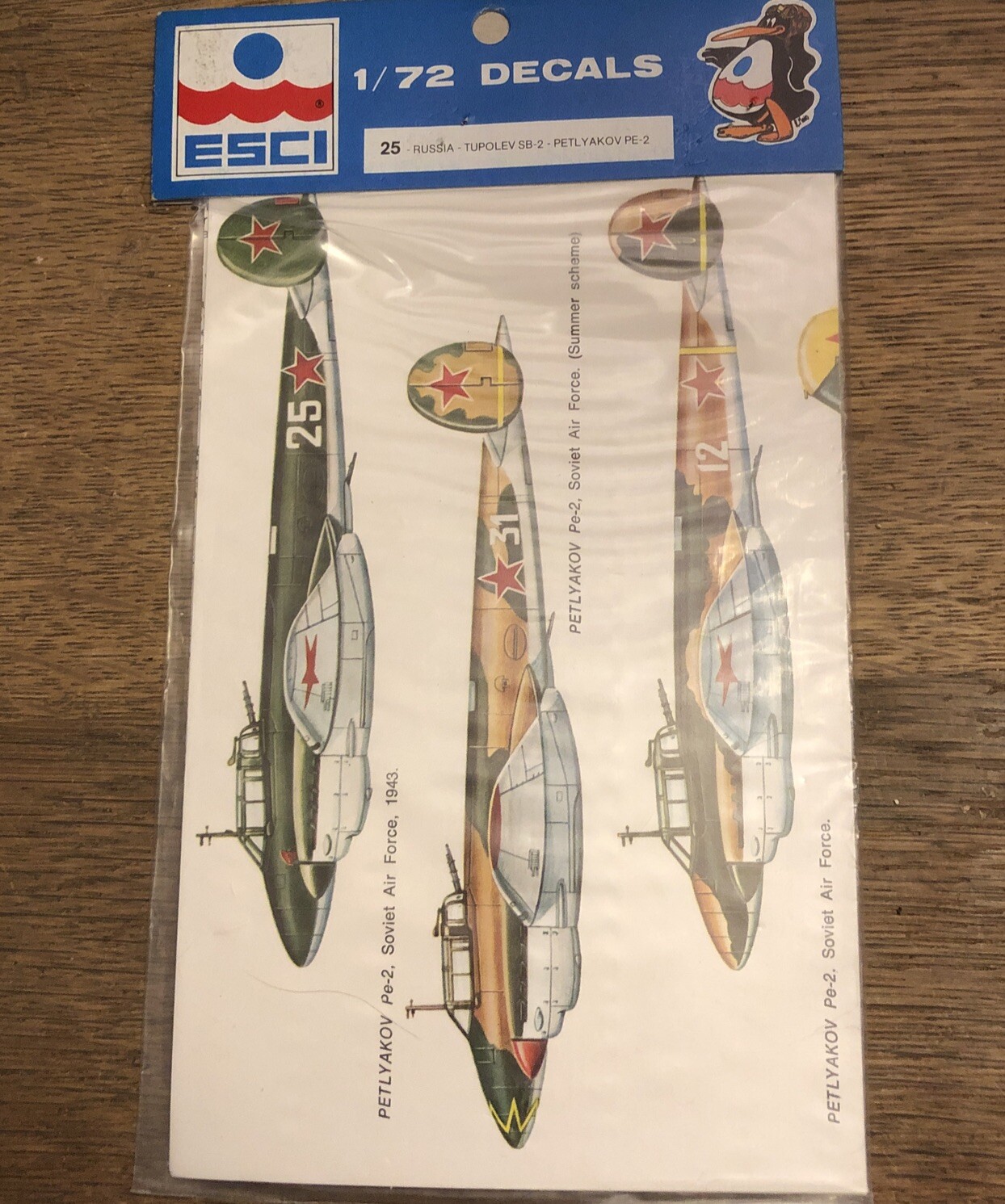 ESCI 1/72 Decals # 25 Russia - Tupolevs SB 2 Petlyakov PE-2 Aircraft | eBay