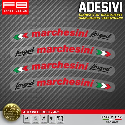 Adesivi Stickers Kit MARCHESINI RACING WHEELS CERCHI RUOTE MOTO ROSSO ...