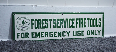 VINTAGE US NATIONAL FOREST SERVICE FIRE RANGER PORCELAIN SIGN ROAD ...