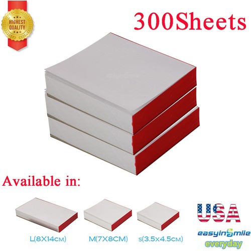 300Sheets Dental Mixing Pads Paper/Poly Coated 2 Side Disposable S/M/L ...