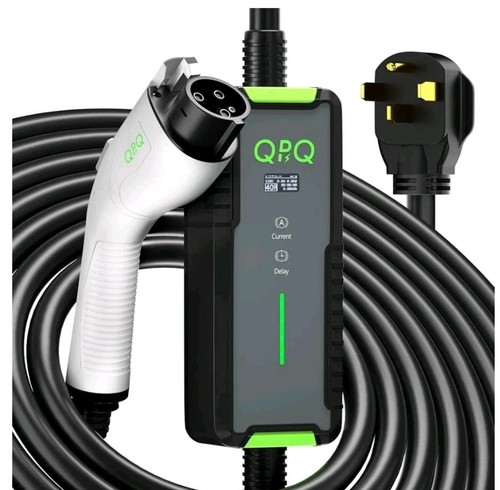 QPQ Level 2 EV Charger 40A 240V NEMA 14-50 Plug WiFi Enabled 25 FT Cord ...
