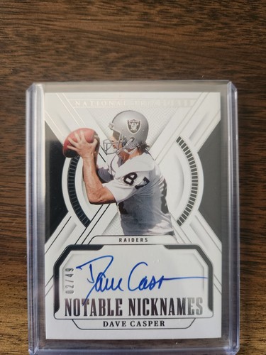 24 Panini National Treasures Dave Casper Auto 02/49 Raiders HOF Notable ...
