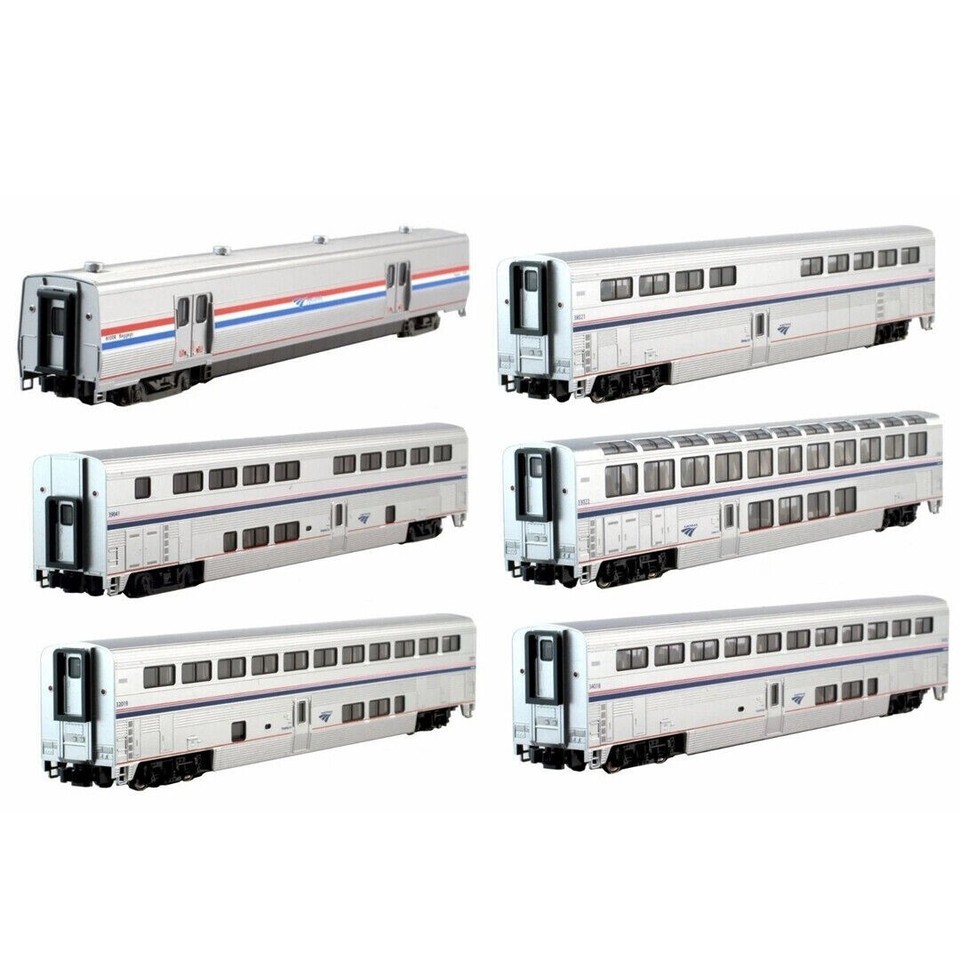 Kato N Scale ~ New 2025 ~ Amtrak Superliner Phase VI ~ 6 Pc ~ Bookcase ...