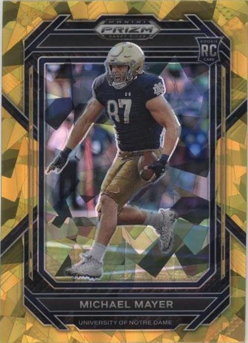 2023 Panini Prizm Draft Picks - Michael Mayer #155 Gold Ice Prizm (RC ...