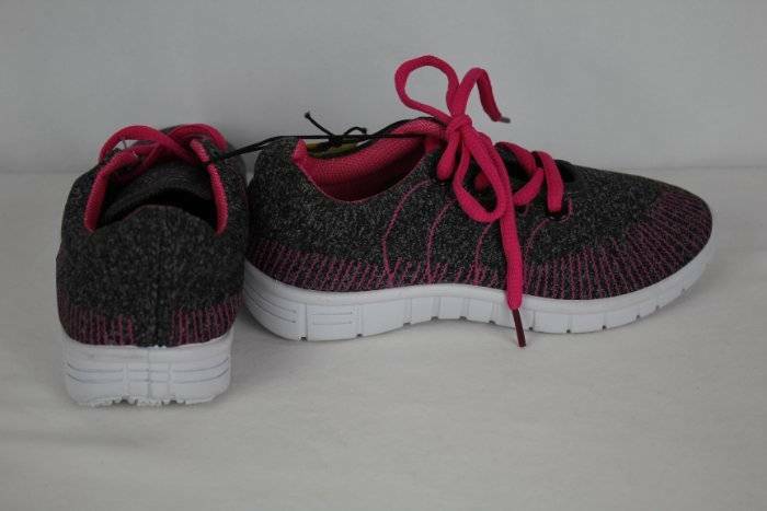 NEW Girls Tennis Shoes Size 3 Gray Pink Lace Up Sneakers Athletic ...