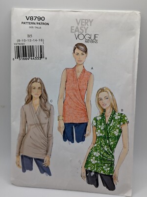 Vogue 8790 Very Easy Vogue Misses' Mock Wrap Top Pattern Sizes 8-16 | eBay