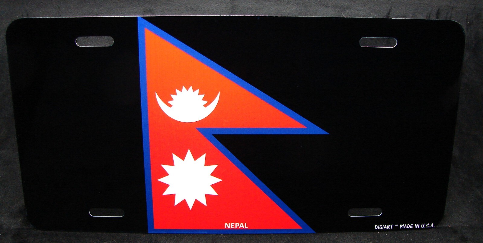 NEPAL NEPALI NEPALESE FLAG नेपालको झण्डा METAL NOVELTY CAR LICENSE ...