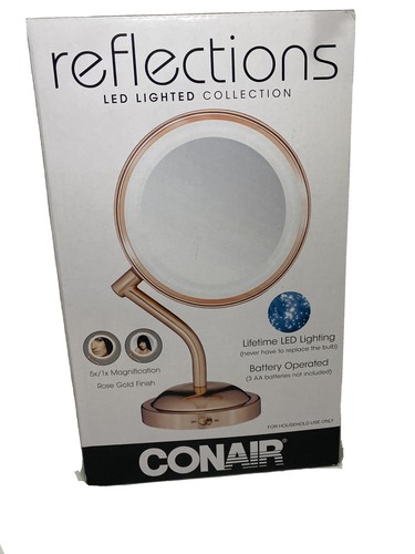 Conair Reflections LED Lighted Collections Mirror Rose Gold 74108355348 ...