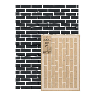 Seamless PLASTIC Wall STENCILTemplate 25.6"x37.4" Allover BRICK WALL #3 ...