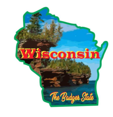 3" wisconsin the badger state bumper sticker decal usa made | eBay