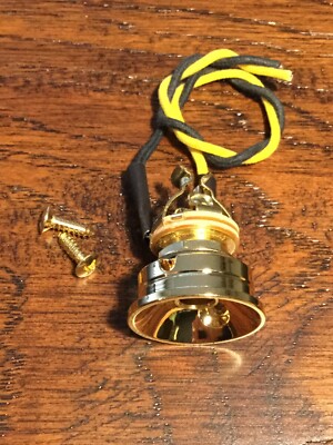 1 x GOLD / Tele ElectroSocket Jack Plate / Pure Tone Jack / Pre-Wired ...