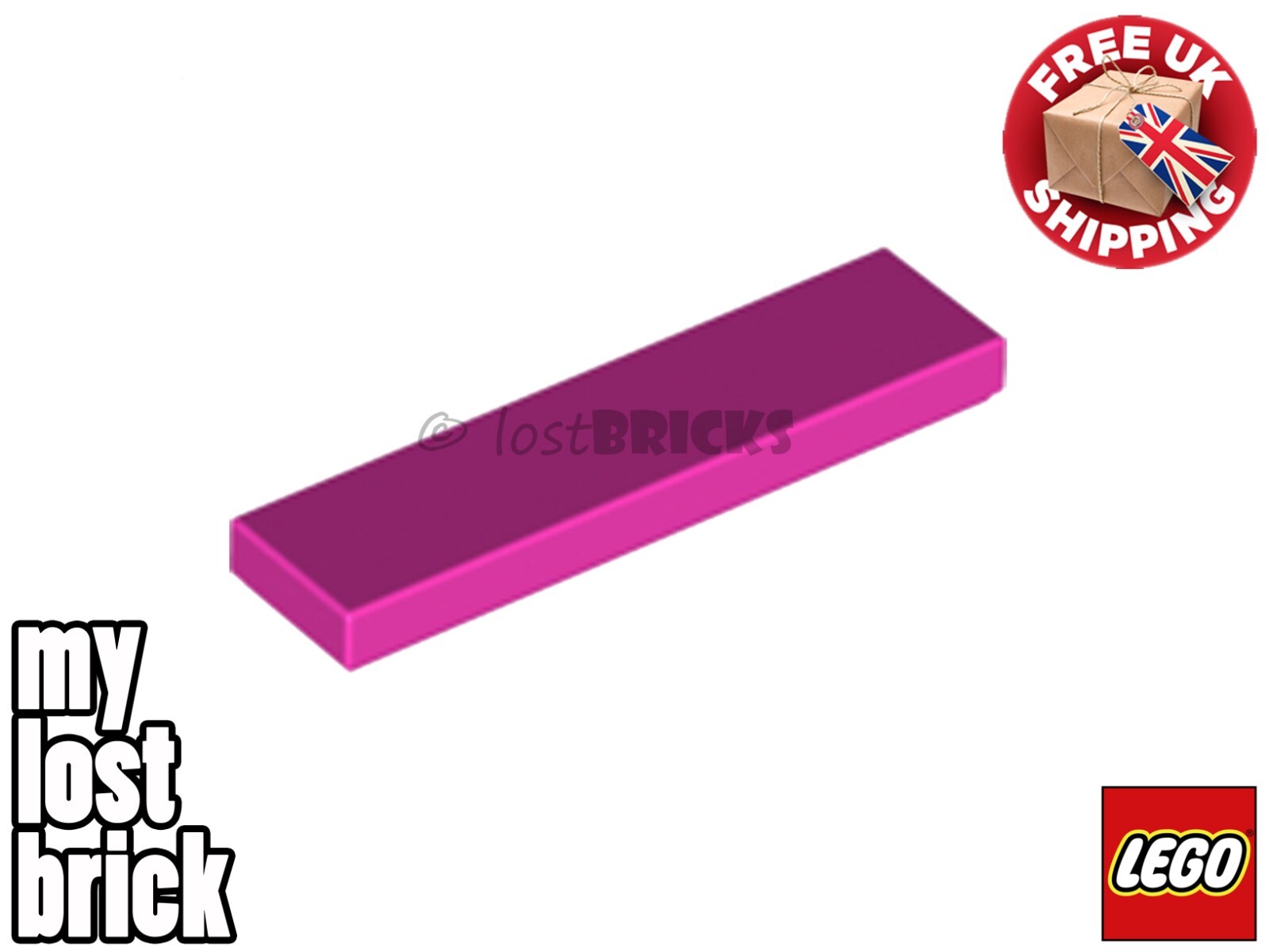 LEGO - Part 2431 - Pack of 5 x NEW LEGO Tiles 1x4 + SELECT COLOUR ...