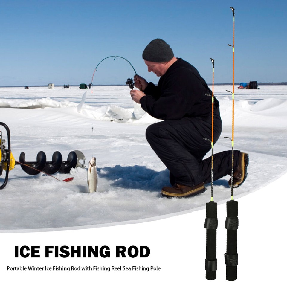 Portable Winter Ice Fishing Rod Lightweight Solid Sea Fishing Pole ...
