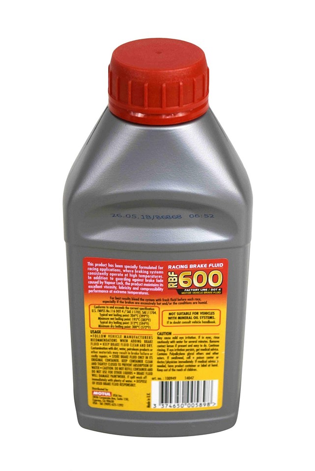 Motul Synthetic Hydraulic Oil 500Ml High Performance Brake Fluid Dot 4 ...