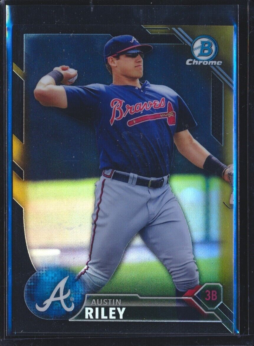 AUSTIN RILEY 2016 Bowman Chrome BCP202 Black & Gold Refractor RC Rookie ...