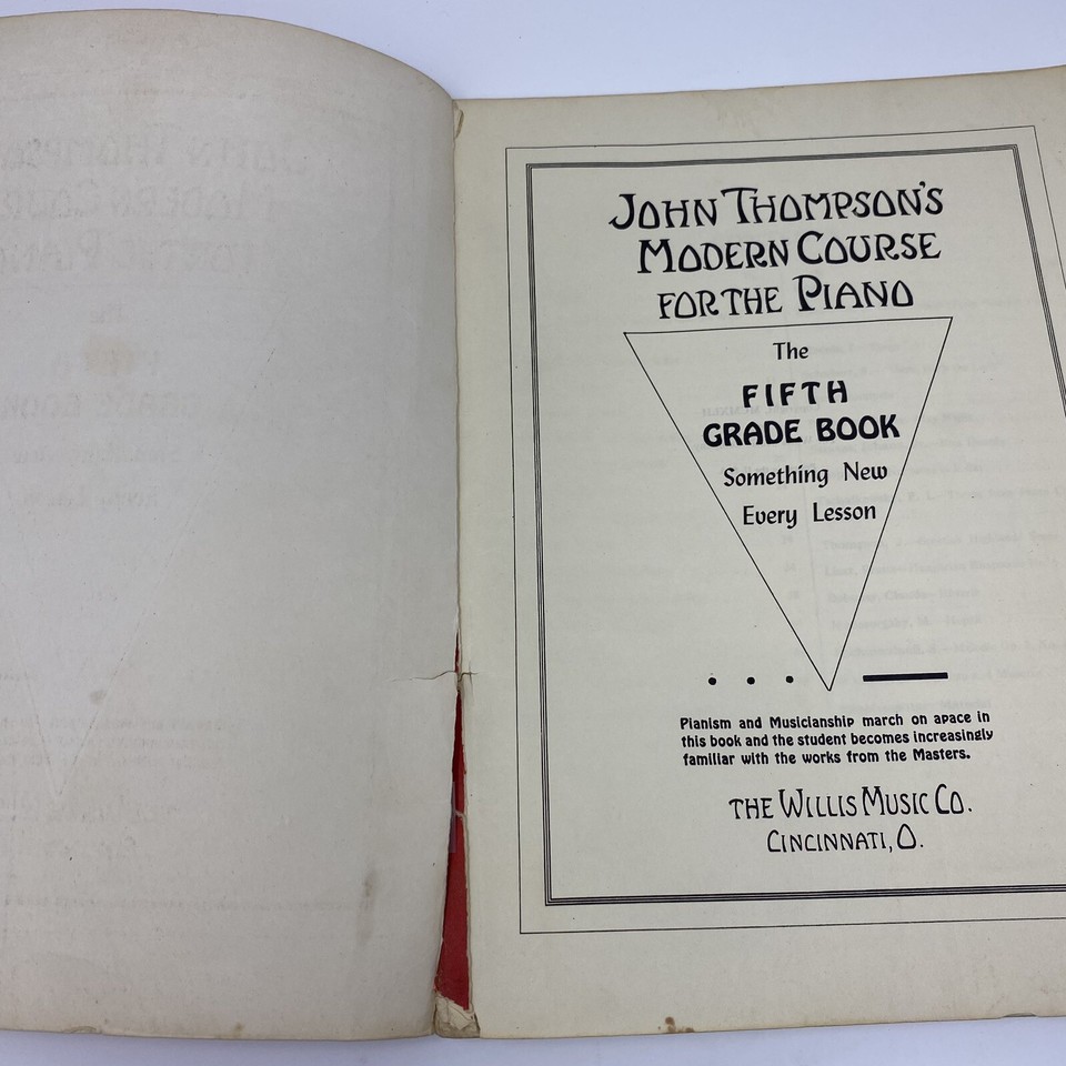 Vintage John Thompson's Modern Course for the Piano the Fifth Grade ...