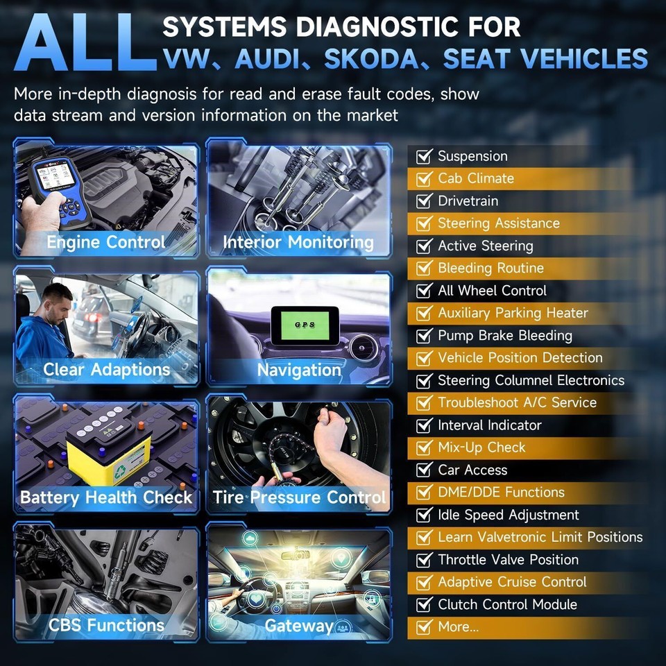 AUTOPHIX 7610 OBD2 Diagnostic Scanner Fit with VAG VW Audi Code Reader ...