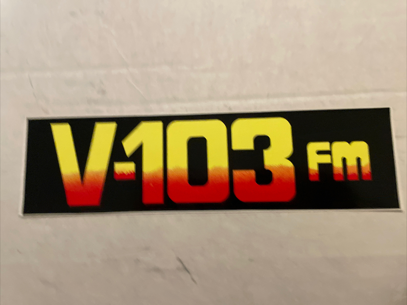 V-103 FM Radio Promotional Bumper Sticker Rare Music | eBay
