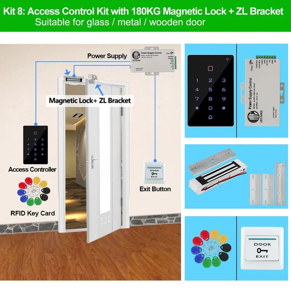 Access Control Door Kit WiFi Tuya Waterproof RFID Keypad Electric ...