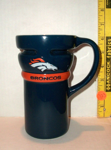 DENVER BRONCOS TALL NFL FOOTBALL COFFEE CUP MUG PREOWNED NICE A23 | eBay