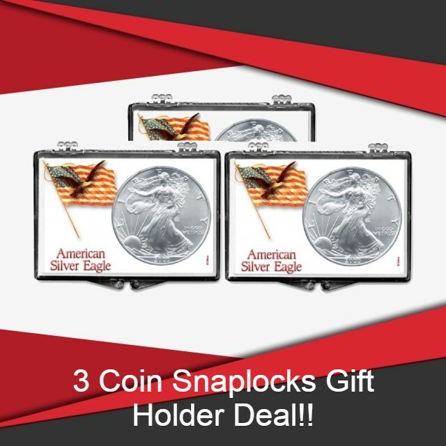 Coin Snaplock Holders Silver Eagle Small Flag & Eagle Storage Deal of 3 ...