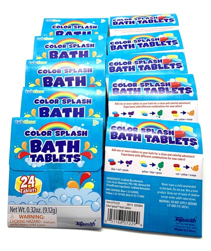 10 Packs of Color Splash Fizzy Tablets for Splash Time Learn Colors ...