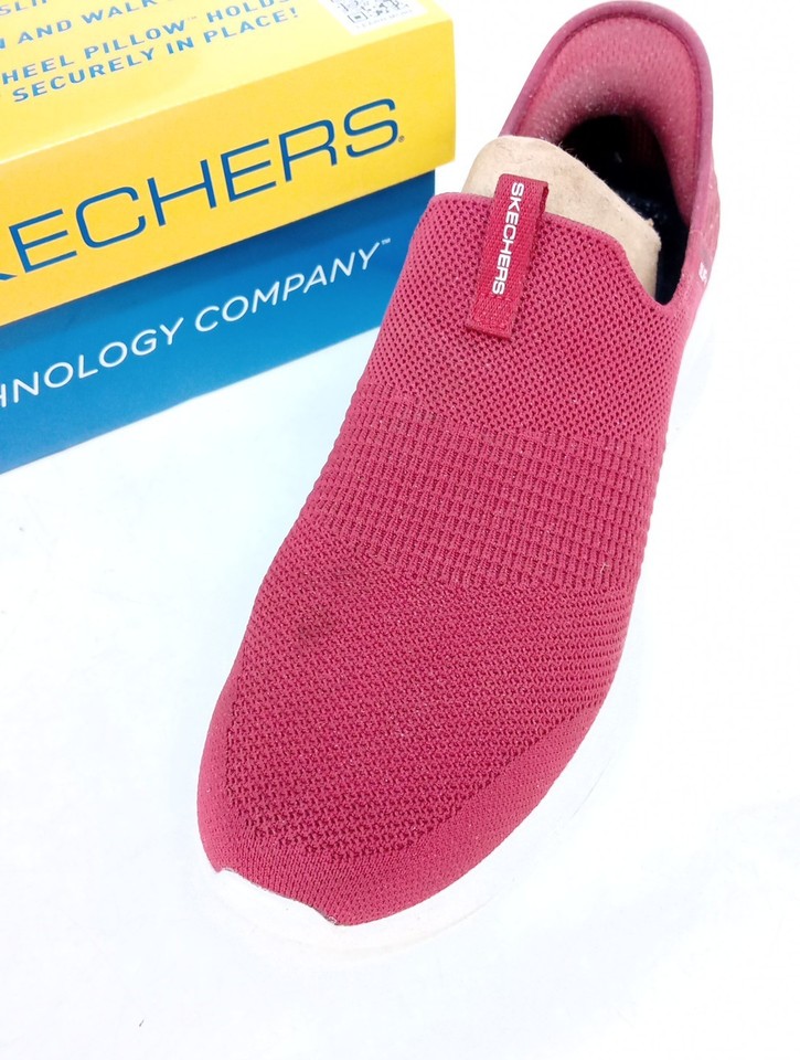 Skechers Slip Ins Mens UK Size 8 Boxed Vegan Red/Burgandy TMK | eBay UK