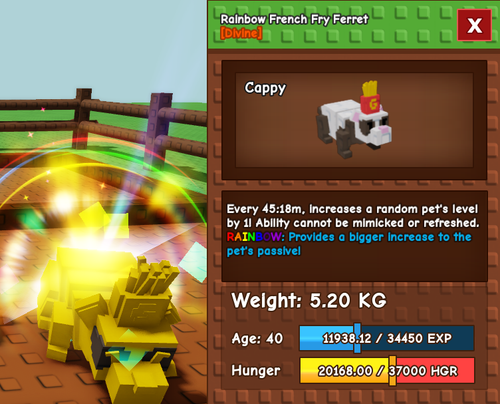 Rainbow French Fry Ferret! - Grow A Garden Pets - Roblox - Fast & Easy ...