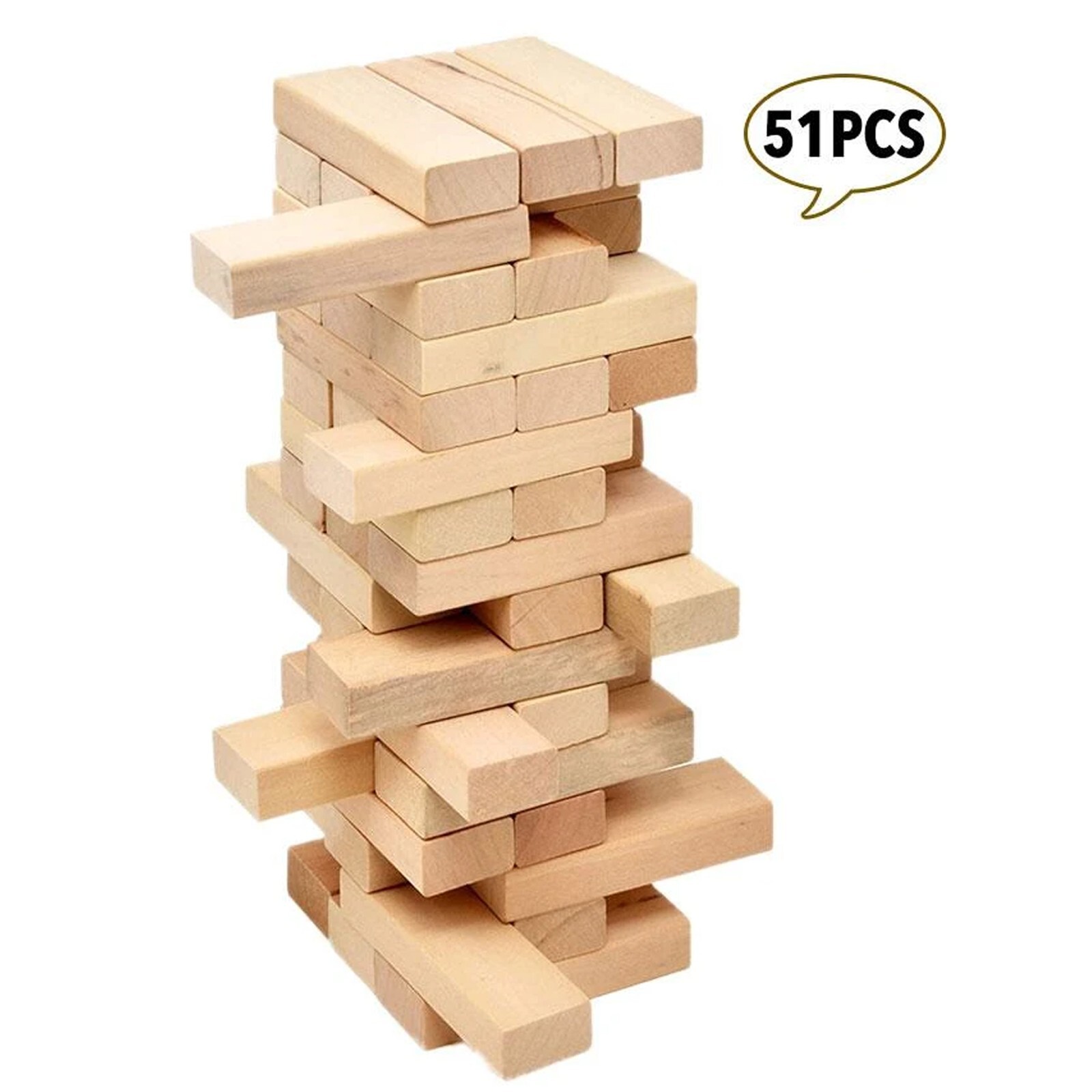 Kids Wooden Block Tower Game Children Stacking Building Blocks Family ...