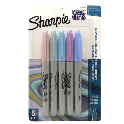 NEW Sharpie 5 Pack - MYSTIC GEMS Limited Edition Fine Point Permanent ...