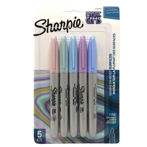 NEW Sharpie 5 Pack - MYSTIC GEMS Limited Edition Fine Point Permanent ...