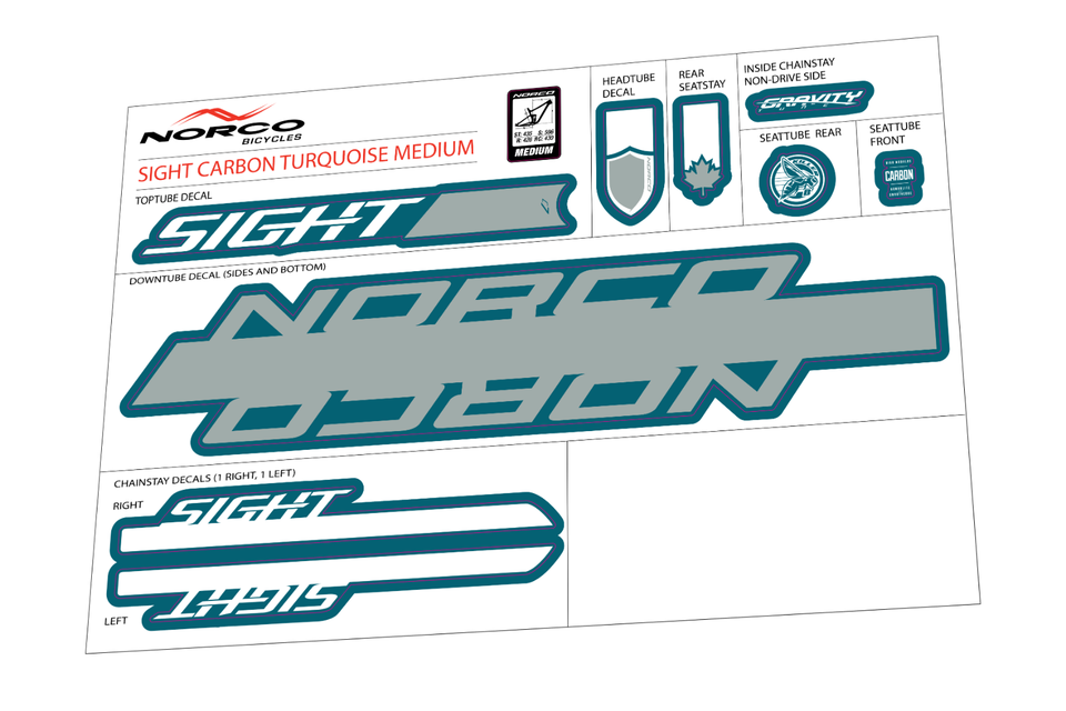 Norco Sight Carbon MTB Frame Sticker Decal Kit Graphics Vinyl Enduro ...