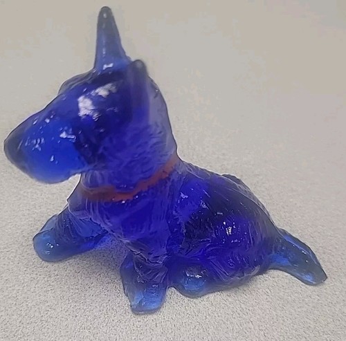 Glass Dog In Cobalt Blue 3" long Very pretty | eBay
