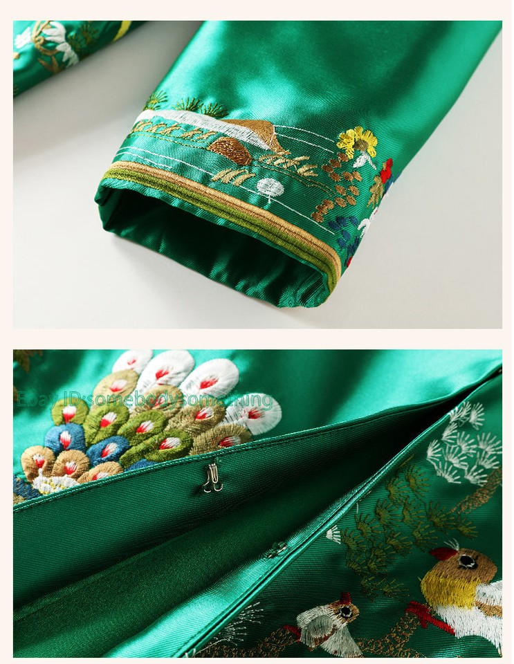 Womens Embroidered Tang Short Jackets Silk Retro Single Short Coat ...