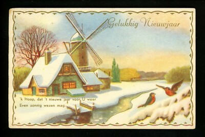 Windmill postcard mill greetings card Vintage printed in Holland | eBay