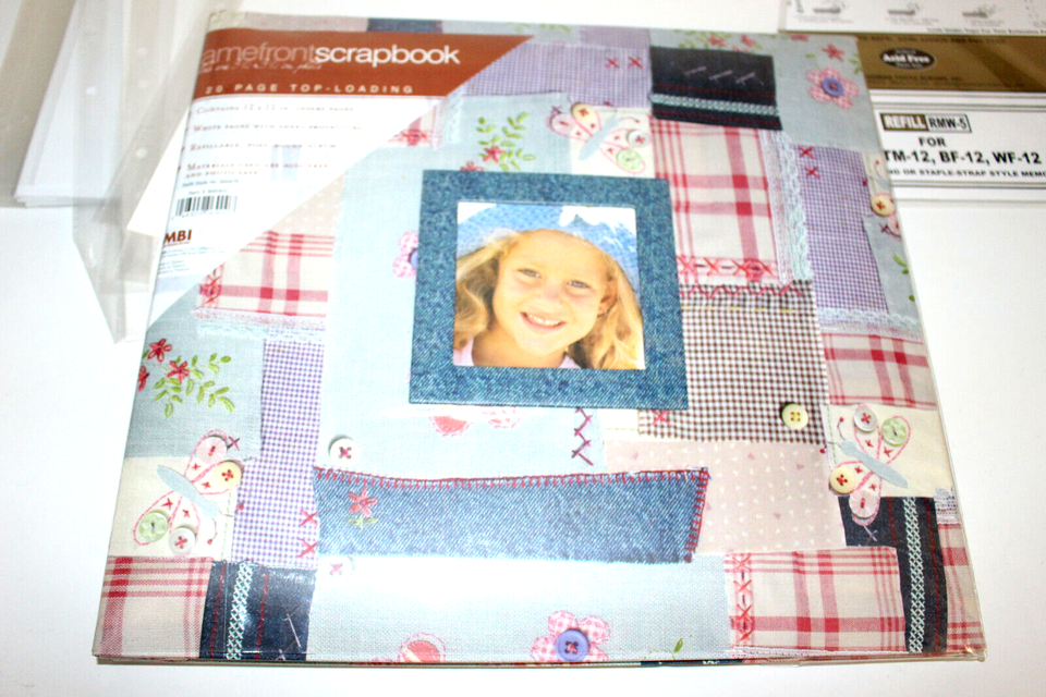 Patchwork Frame Front Post Bound 20 Page Photo Album Scrapbook w Extra Pages | eBay
