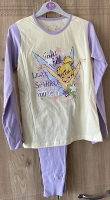 GIRLS TINKERBELL PYJAMAS PJS AGE 9-10 YEARS BIRTHDAY CHRISTMAS GIFT ...