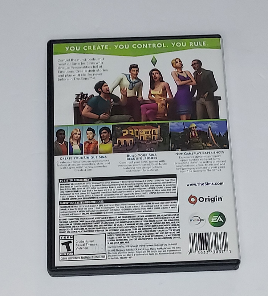 The Sims 4 Includes Game Disc Manual Activation Code DVD-ROM Win Mac PC ...