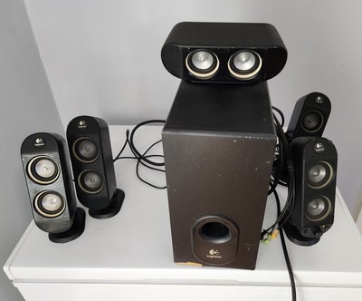 Logitech X-530 5.1 Surround Sound System with 1 Subwoofer 5 Speakers ...