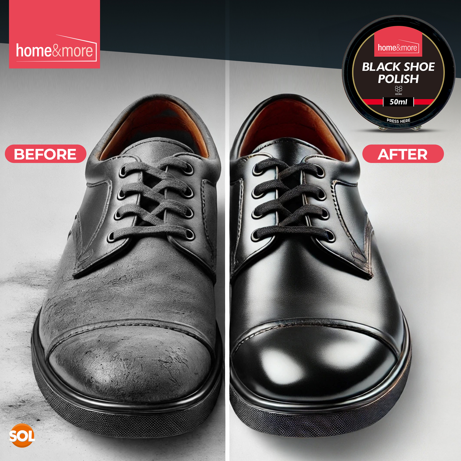 3pk Wax Shoe Polish Black x 50ml Traditional Leather Boot Shine Cleaner ...