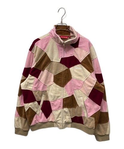 SUPREME Patchwork Velour Track Jacket Size: L Beige x pink Men | eBay