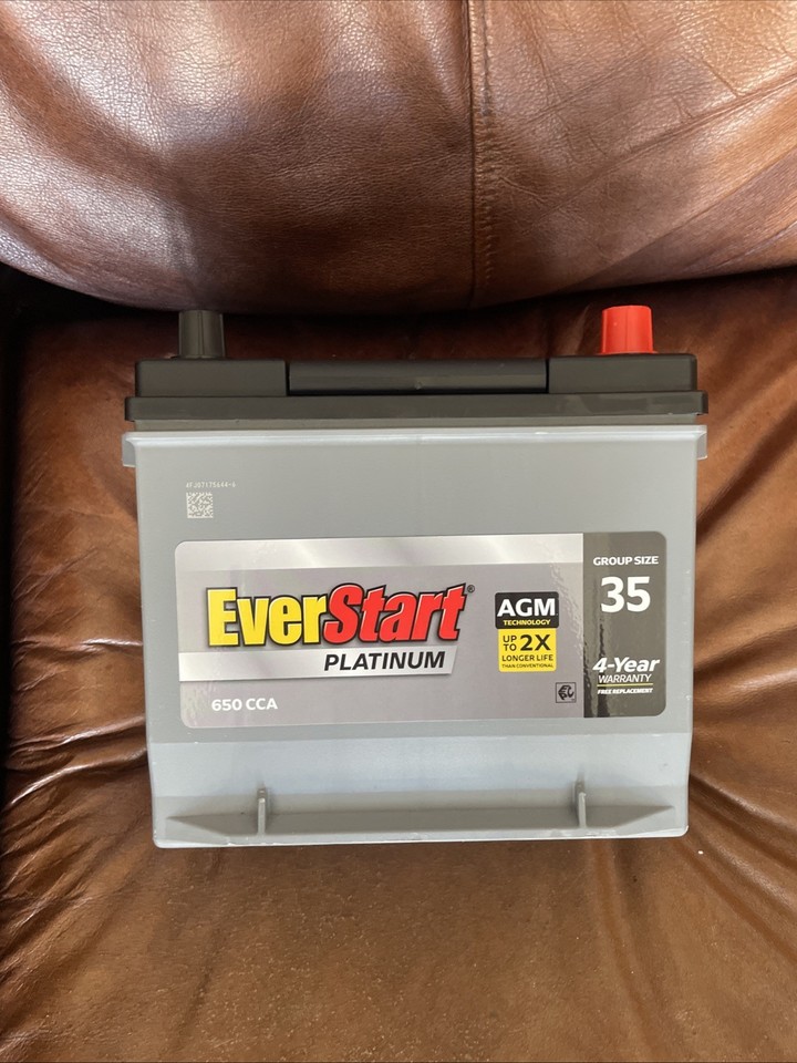 EverStart Platinum AGM Automotive Battery, Group Size 35 12 Volt, 650 ...