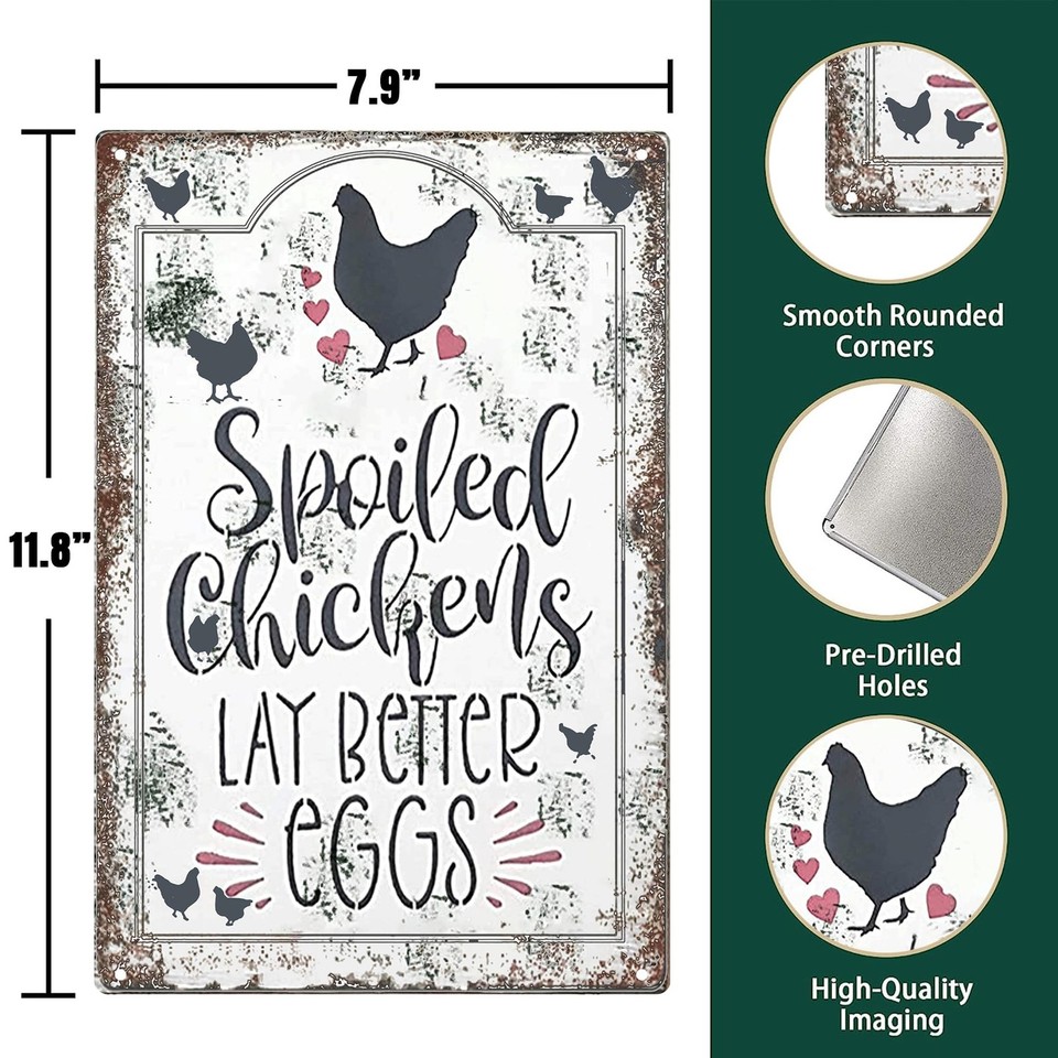 Chicken Coop Signs Outdoor - Farmhouse Farm Spoiled Chickens Lay Better ...