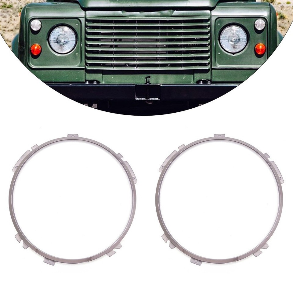 For Restoration 7in Headlamp Bezel Chrome Retaining Ring For Land Rover ...
