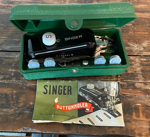 1948 SINGER Buttonholer Sewing Machine Attachment, With Manual | eBay