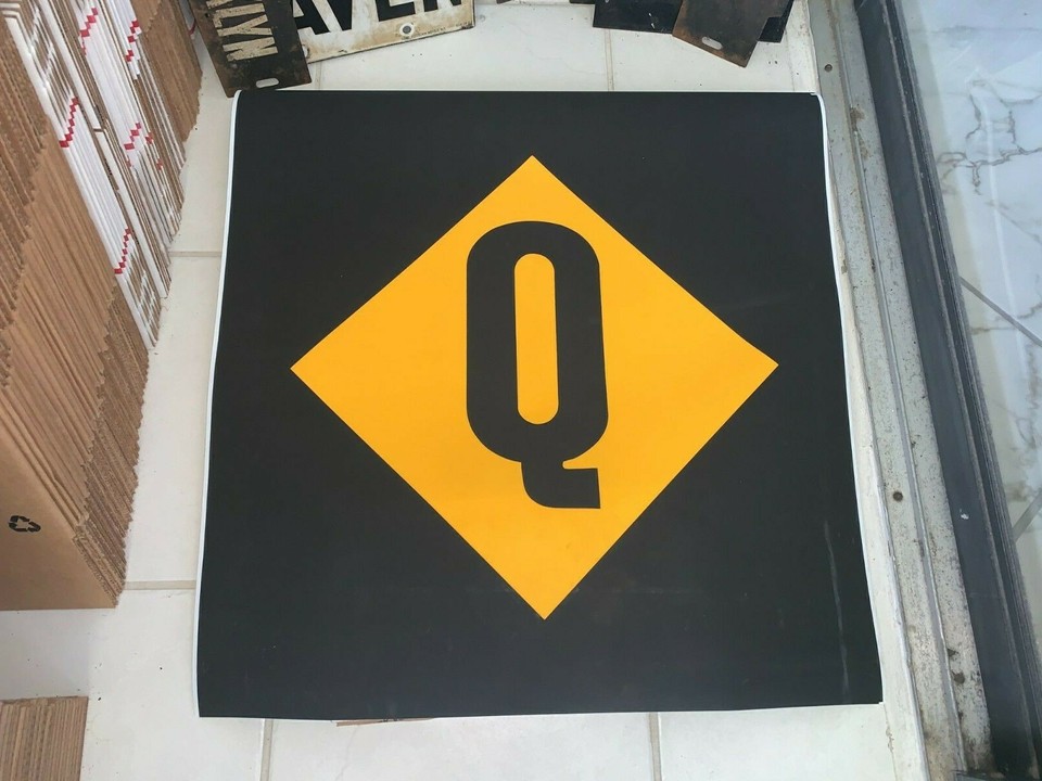 24X25 VINTAGE Q LINE NY URBAN COLLECTIBLE NY NYC SUBWAY ROLL SIGN ROUTE ...