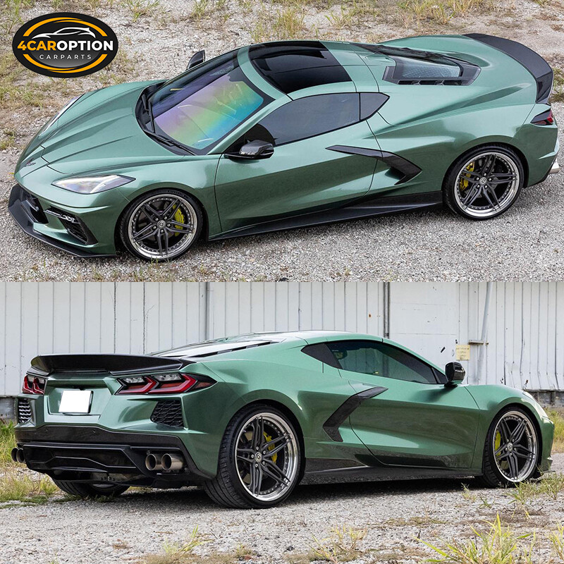 Fit 20-25 Corvette C8 Stingray RSC Style Rear Trunk Spoiler Wing Gloss ...