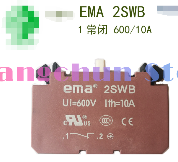 1PCS 22mm push button switch with one normally closed contact EMA 2SWB ...