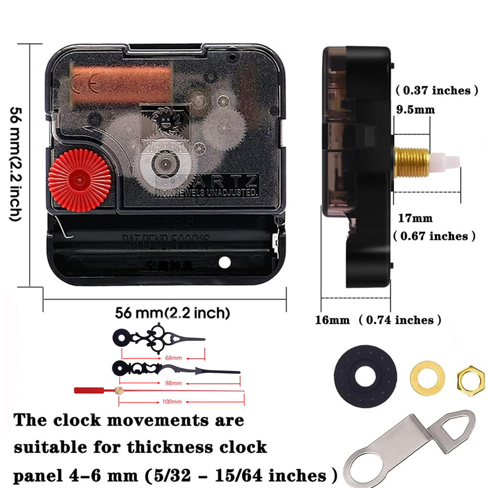 Sweep Type Wall Clock Movement Mechanism 12888 Replacement Quartz Clock ...